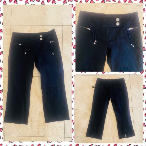 Cache | Pants & Jumpsuits | Cache Black Short Capri Crop Sz 2 | Poshmark